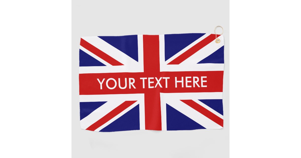 Custom British Union Jack flag golf towel gift | Zazzle