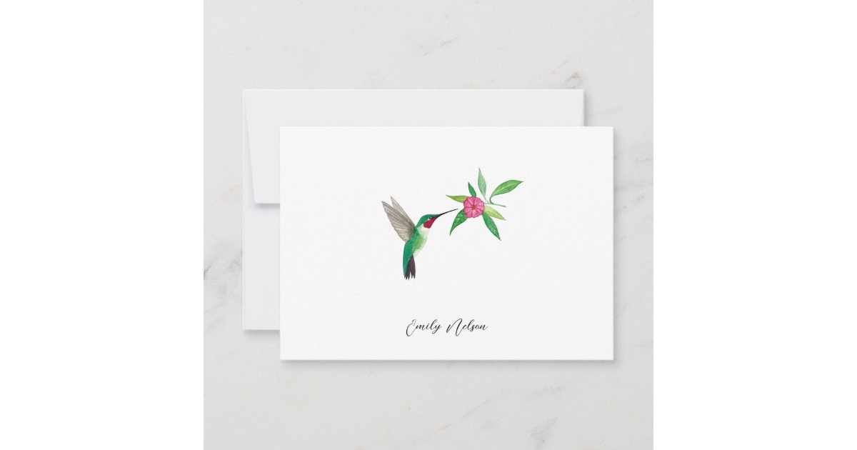 Custom Broad-tailed Hummingbird Note Card | Zazzle