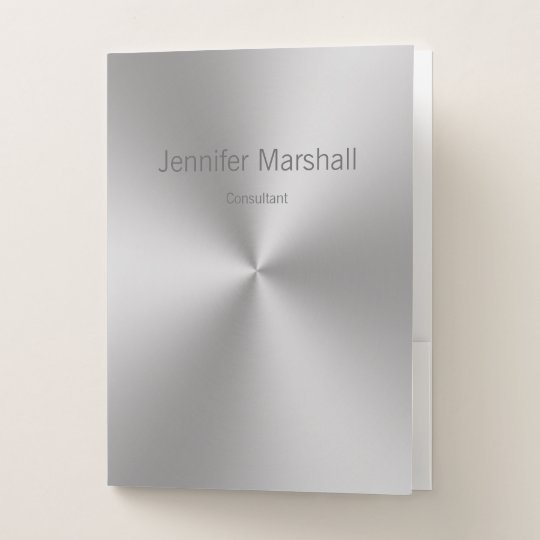 Custom Brushed Metal Look Pocket Folder | Zazzle.com