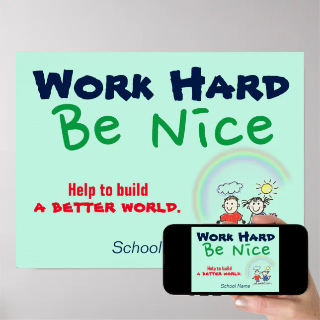 Custom "Build a Better World" School Poster | Zazzle