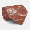 Custom Burnt Orange Line Art Wedding Neck Tie | Zazzle