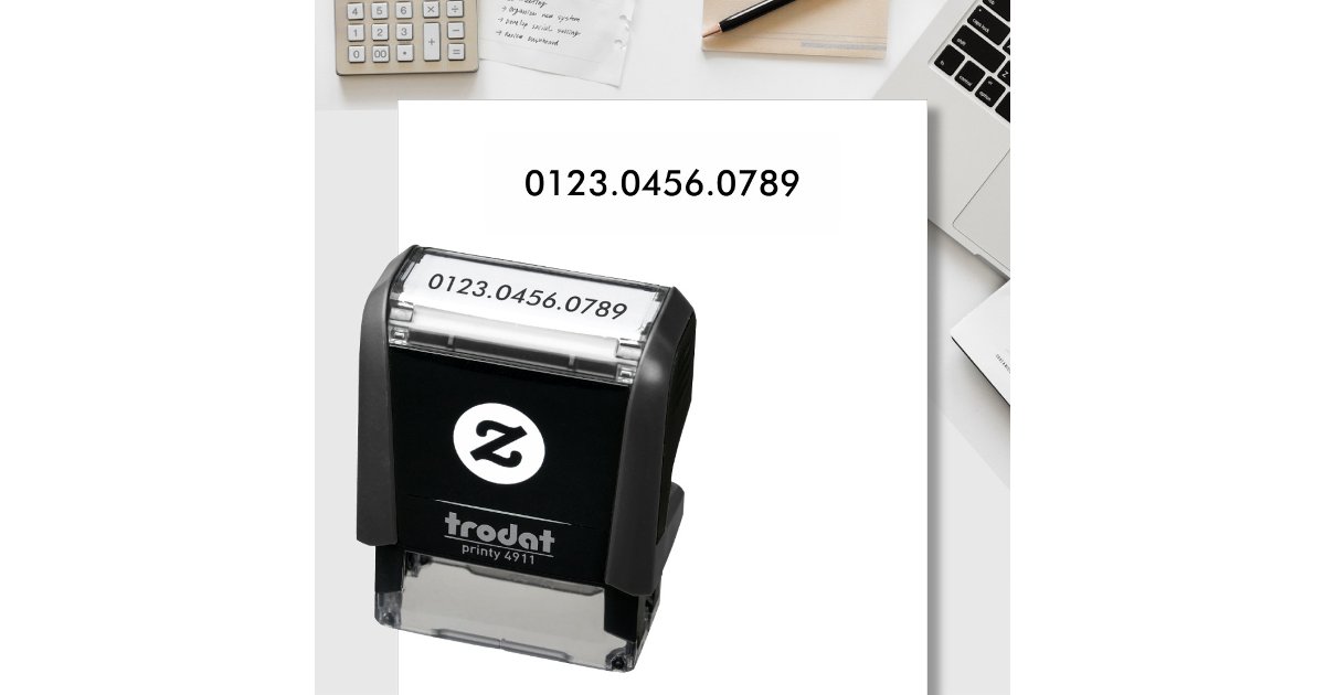 Custom Business Account Number Self-inking Stamp | Zazzle