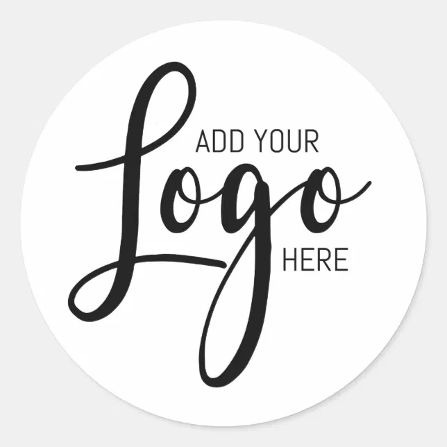 Custom BUSINESS add your LOGO marketing material Classic Round Sticker ...
