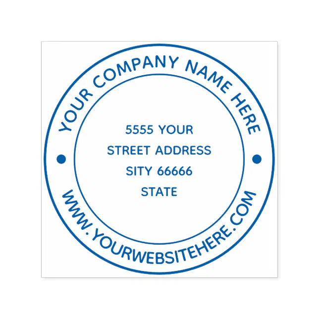 Custom Business Address Round Self-inking Stamp | Zazzle
