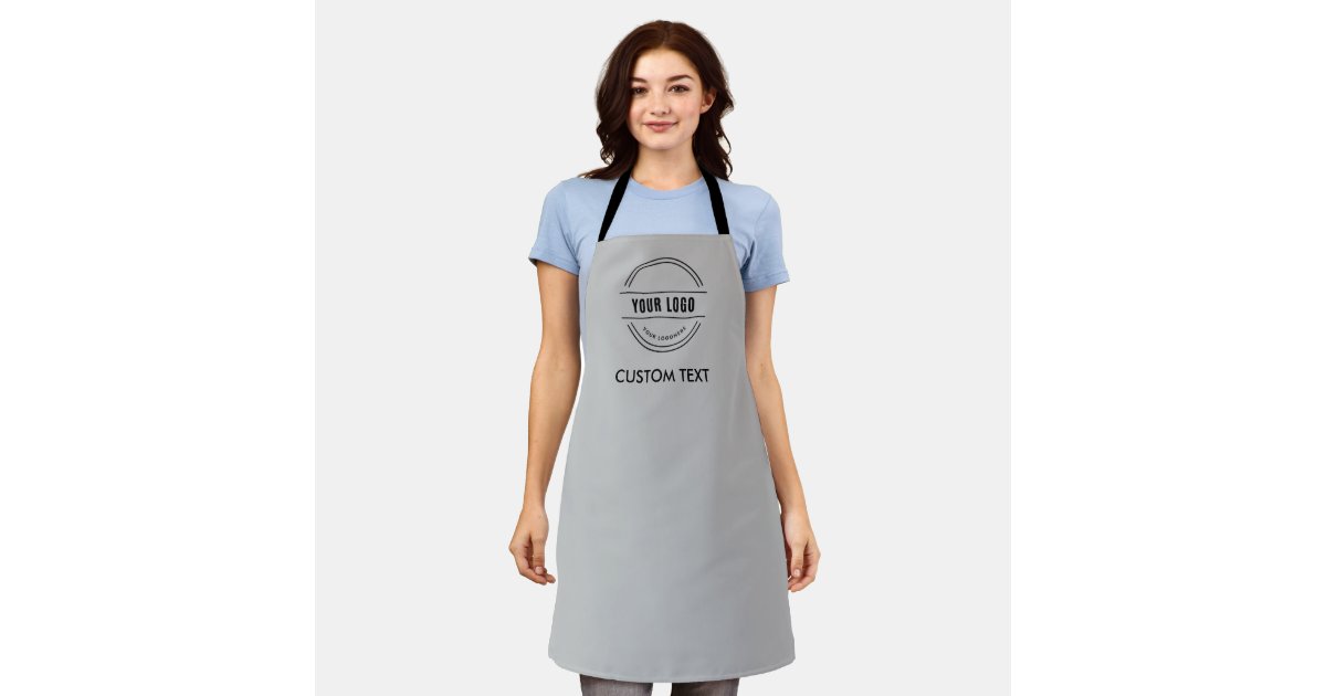 Custom Business Apron with Logo Personalized Black | Zazzle