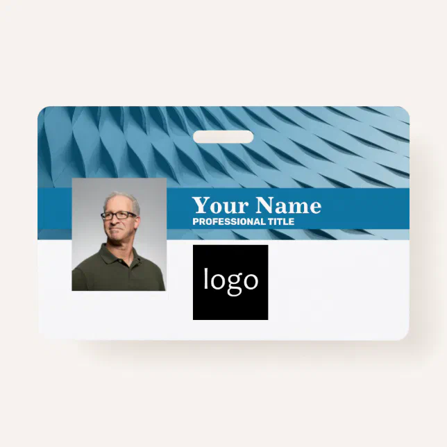 Custom Business Badge | Name, Photo, Logo, Barcode | Zazzle