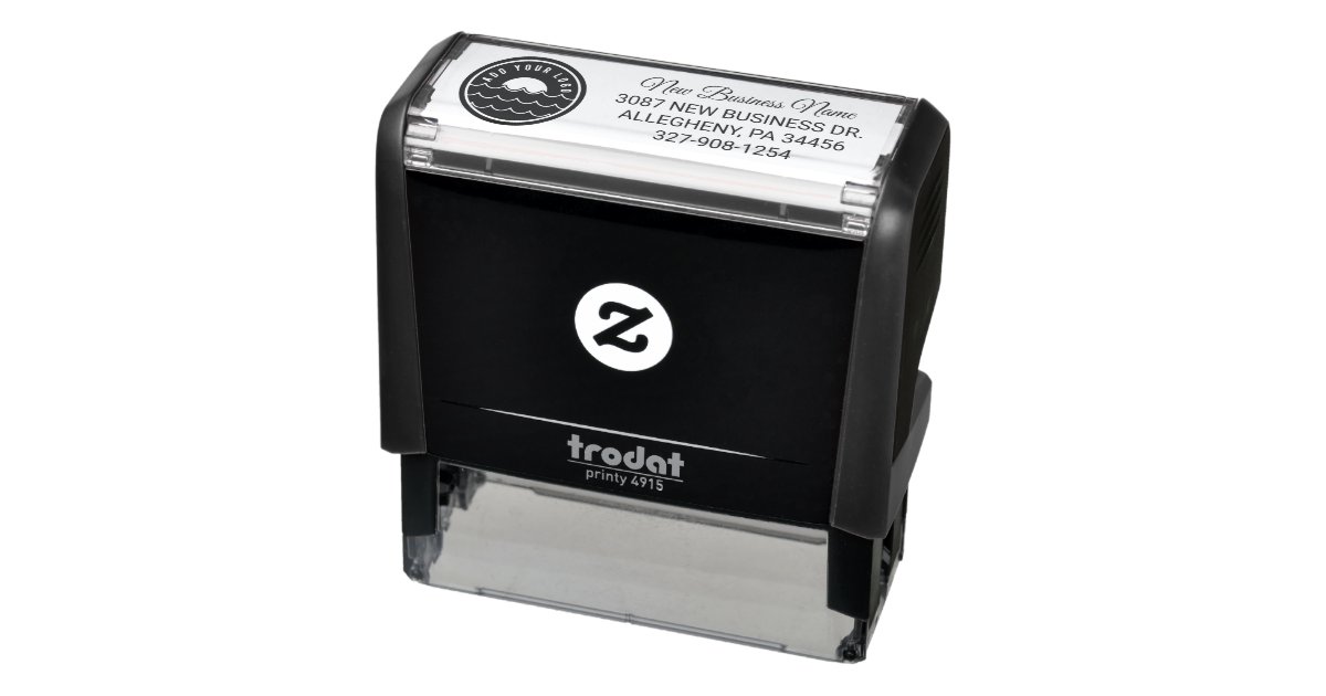 Custom Business Brand Logo Return Address Self-inking Stamp | Zazzle