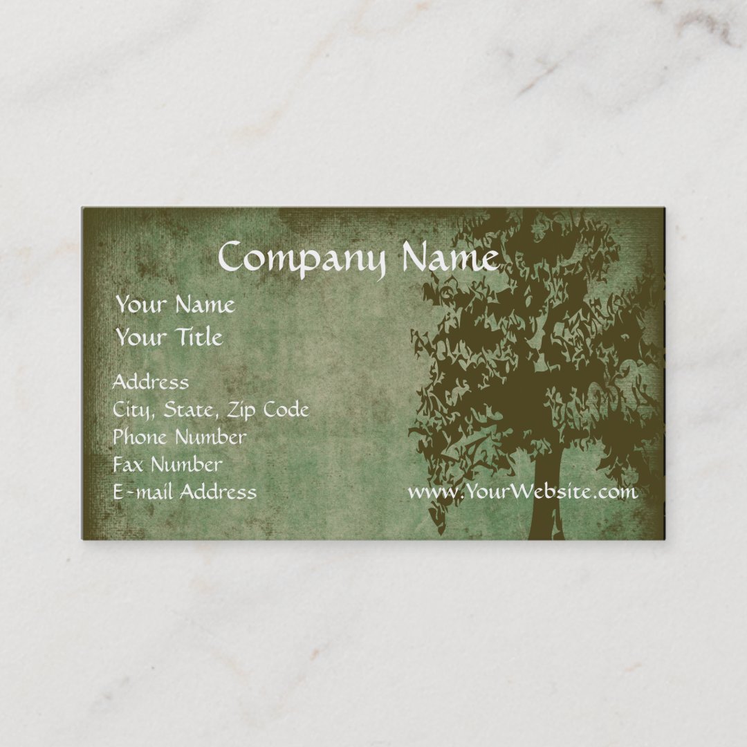 Custom Business Card, Design Online Green Eco Tree Business Card | Zazzle