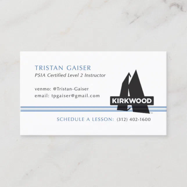 Custom Business Card for Ski Instructors | Zazzle
