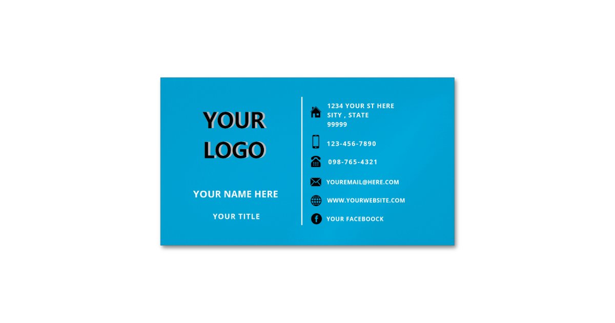 Custom Business Card Magnet with Logo Your Colors | Zazzle