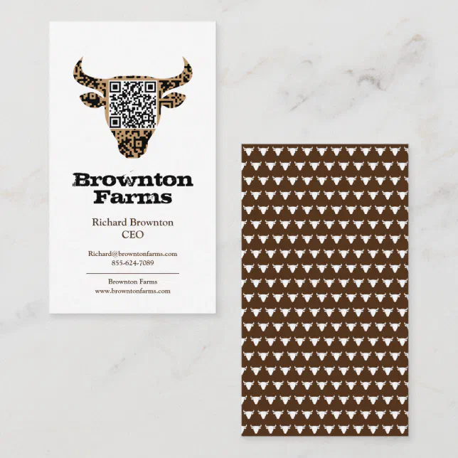 Custom Business Cards Western Cowboy Farm QR Code | Zazzle