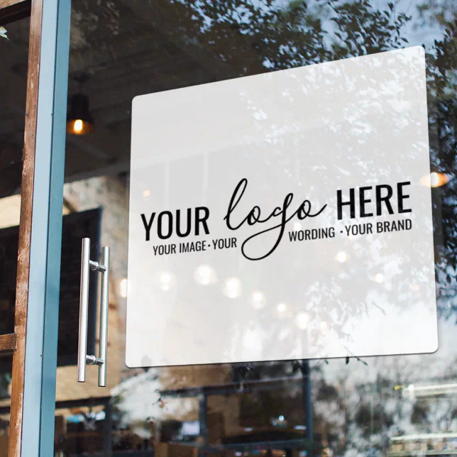 Custom Business Company Corporate Logo Store Glass Window Cling | Zazzle