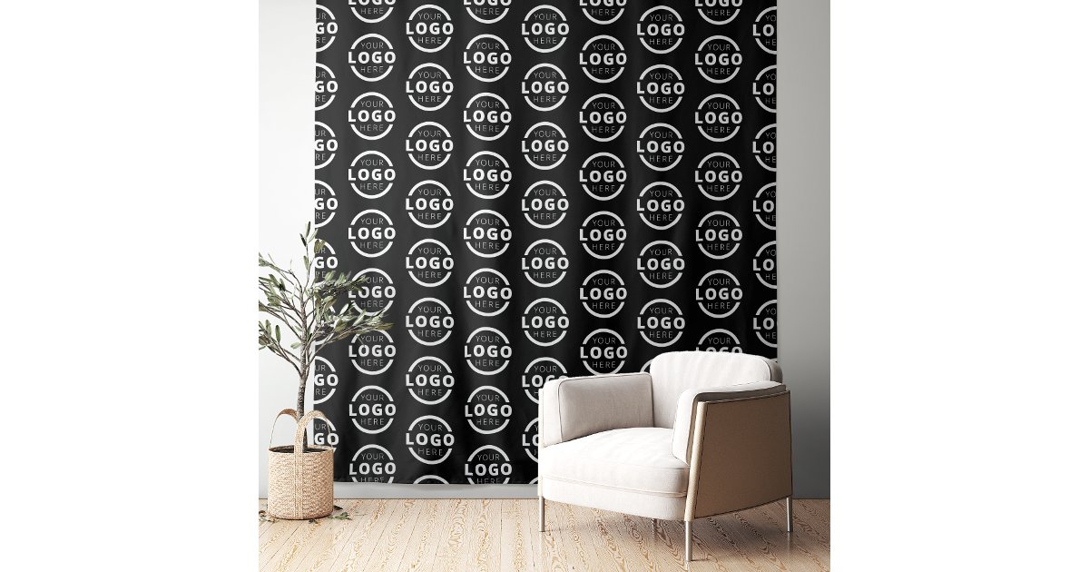 Custom Business Company Logo Backdrop Black | Zazzle