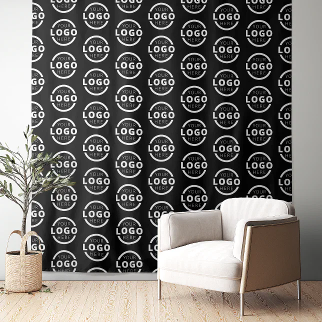 Custom Business Company Logo Backdrop Black | Zazzle