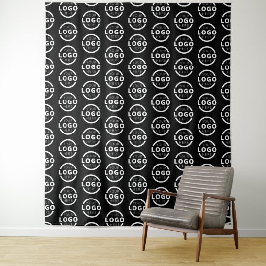 Custom Business Company Logo Backdrop Black | Zazzle.com