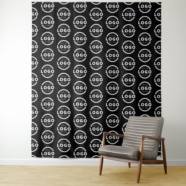 Custom Business Company Logo Backdrop Black | Zazzle.com