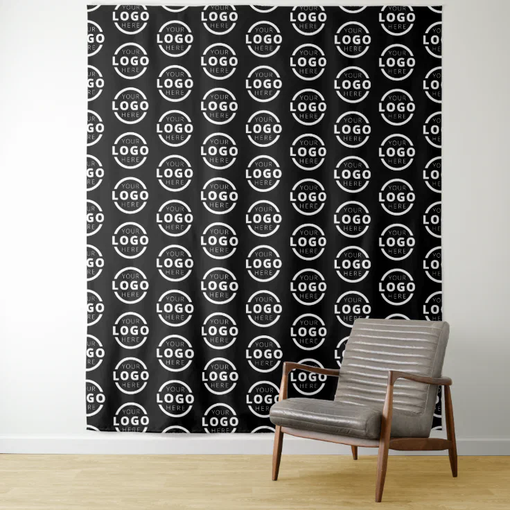 Custom Business Company Logo Backdrop Black | Zazzle