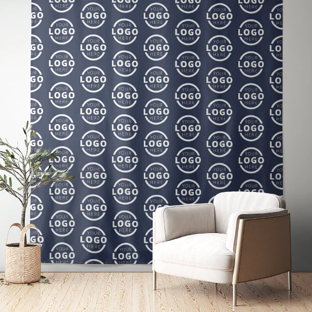 Custom Business Company Logo Backdrop Blue | Zazzle
