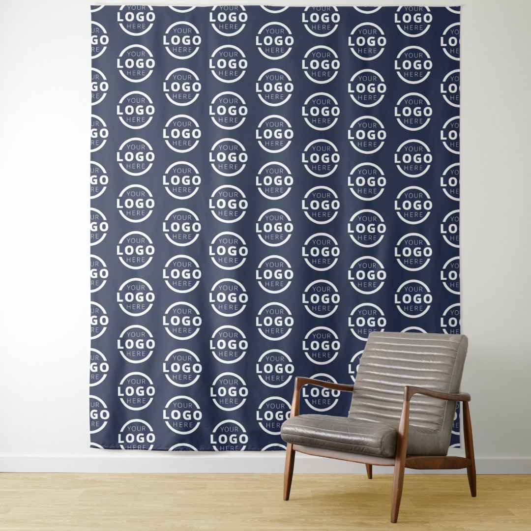Custom Business Company Logo Backdrop Blue | Zazzle