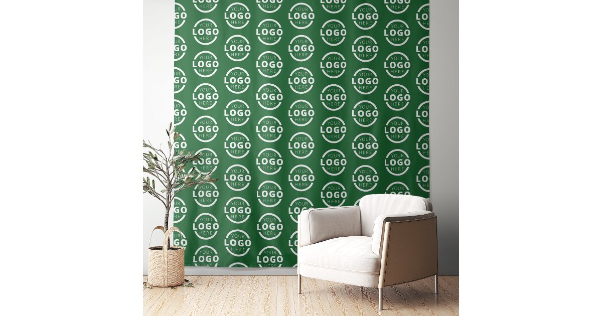 Custom Business Company Logo Backdrop Green | Zazzle