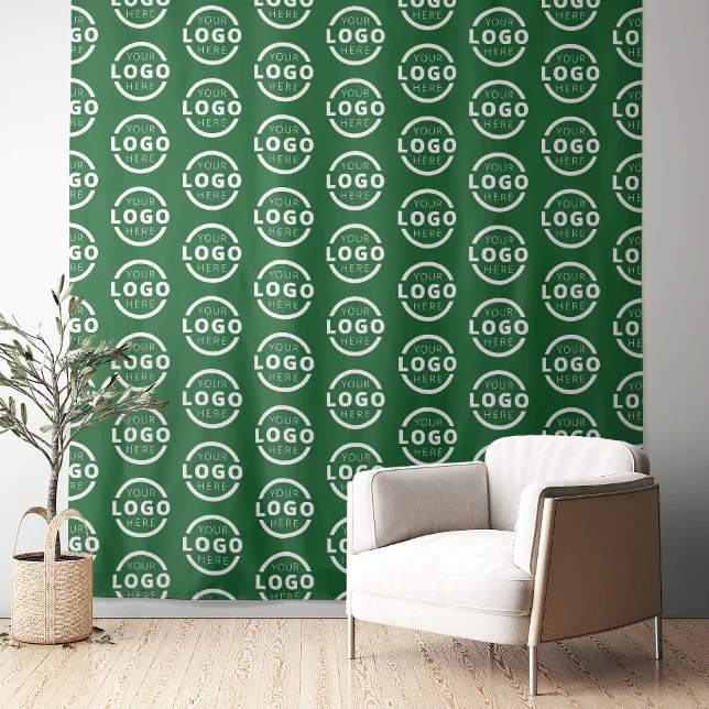 Custom Business Company Logo Backdrop Green | Zazzle