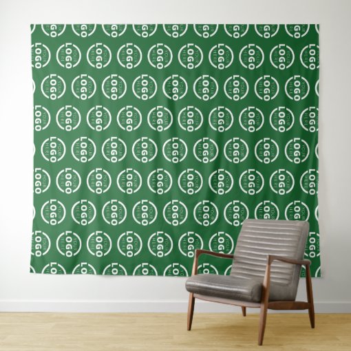 Custom Business Company Logo Backdrop Green | Zazzle