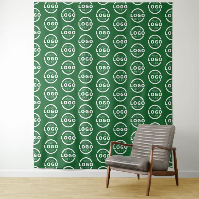 Custom Business Company Logo Backdrop Green | Zazzle