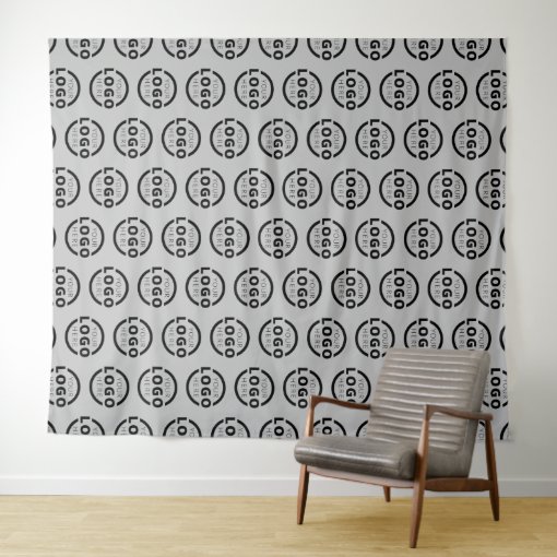 Custom Business Company Logo Backdrop Grey | Zazzle