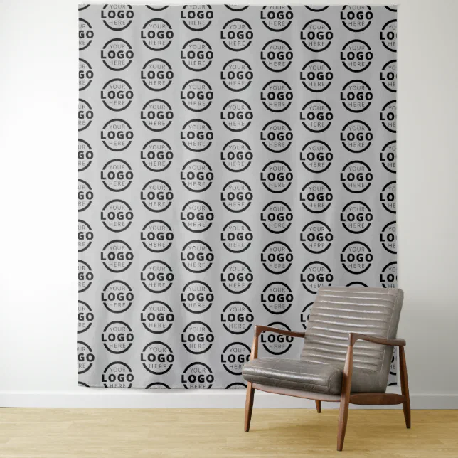 Custom Business Company Logo Backdrop Grey | Zazzle