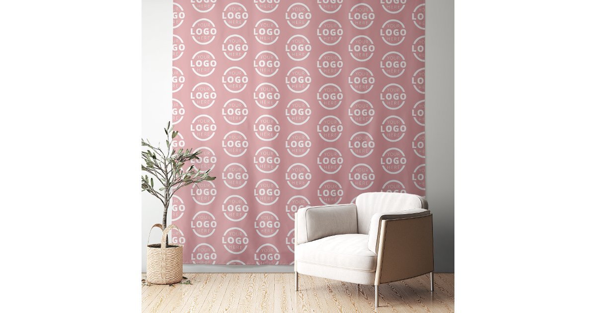 Custom Business Company Logo Backdrop Pink | Zazzle