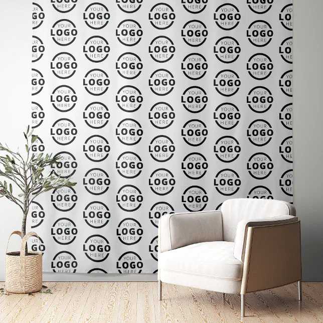 Custom Business Company Logo Backdrop White | Zazzle