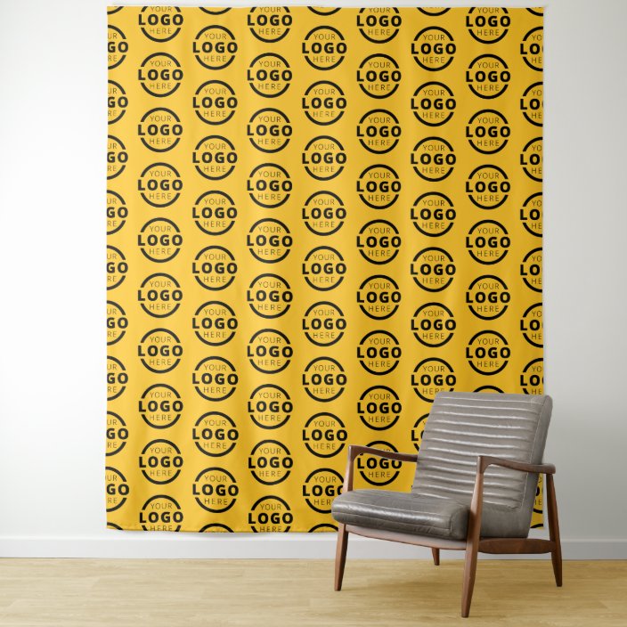Custom Business Company Logo Backdrop Yellow | Zazzle.com