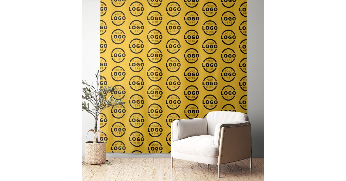 Custom Business Company Logo Backdrop Yellow | Zazzle
