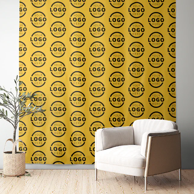 Custom Business Company Logo Backdrop Yellow | Zazzle