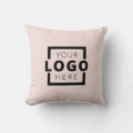 Custom Business Company Logo Branded Blush Pin Throw Pillow | Zazzle