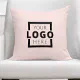 Custom Business Company Logo Branded Blush Pin Throw Pillow | Zazzle