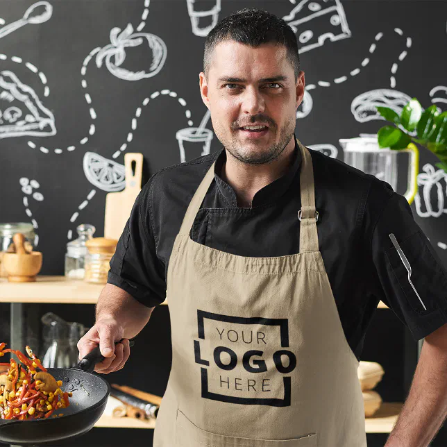 Custom Business Company Logo Employee Staff Adult Apron | Zazzle