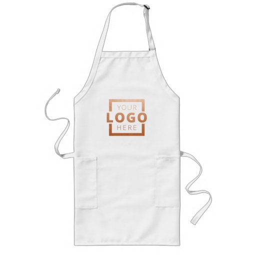 Custom Business Company Logo Employee Staff Long Apron | Zazzle