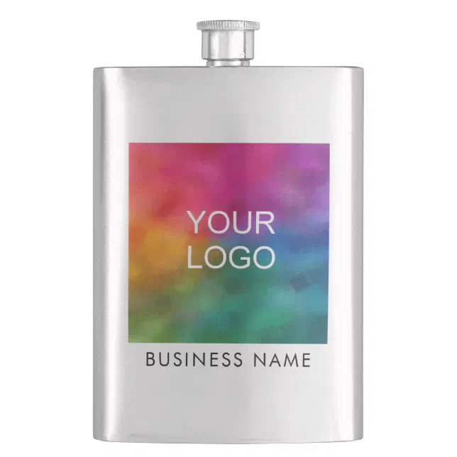 Custom Business Company Logo Here Template Best Flask | Zazzle