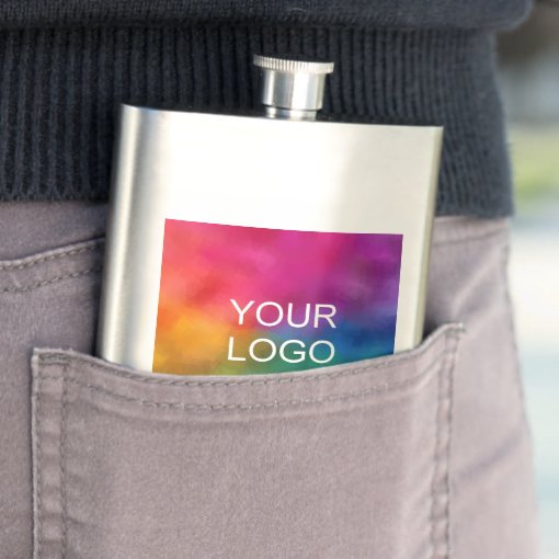 Custom Business Company Logo Here Template Best Flask | Zazzle