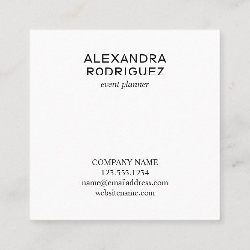 Custom Business Company Logo Long Name Minimal Square Business Card ...
