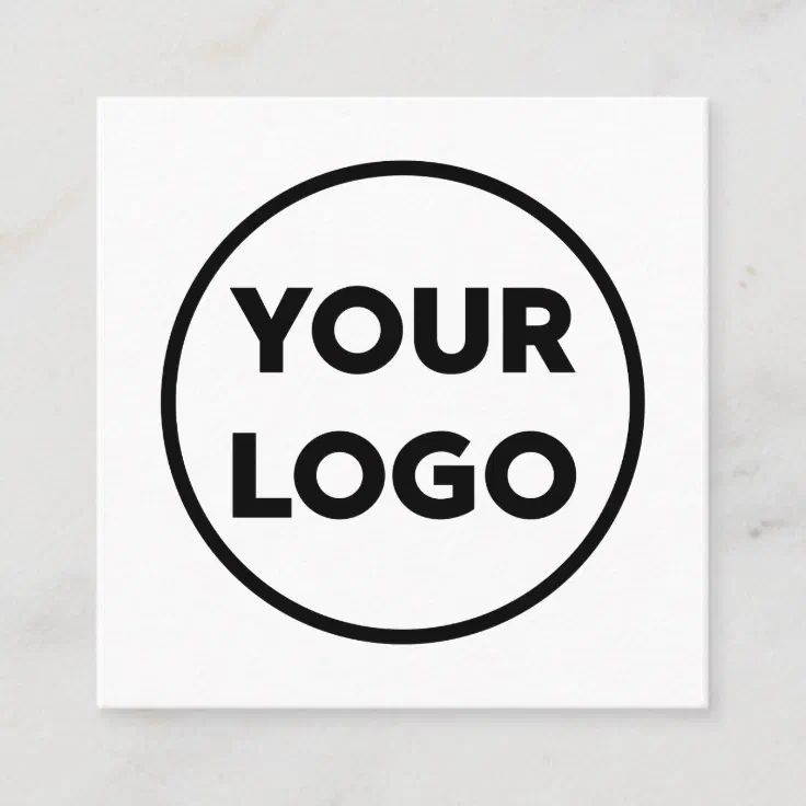 Custom Business Company Logo Long Name Minimal Square Business Card ...