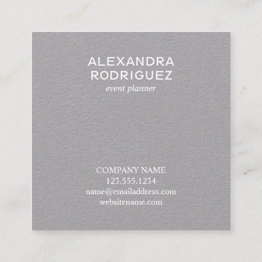 Custom Business Company Logo Minimal Grey Square Business Card | Zazzle