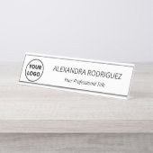 Custom Business Company Logo Name Job Title Desk Name Plate | Zazzle