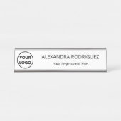 Custom Business Company Logo Name Job Title Desk Name Plate | Zazzle