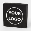 Custom Business Company Logo on Black Promotional Wooden Box Sign | Zazzle