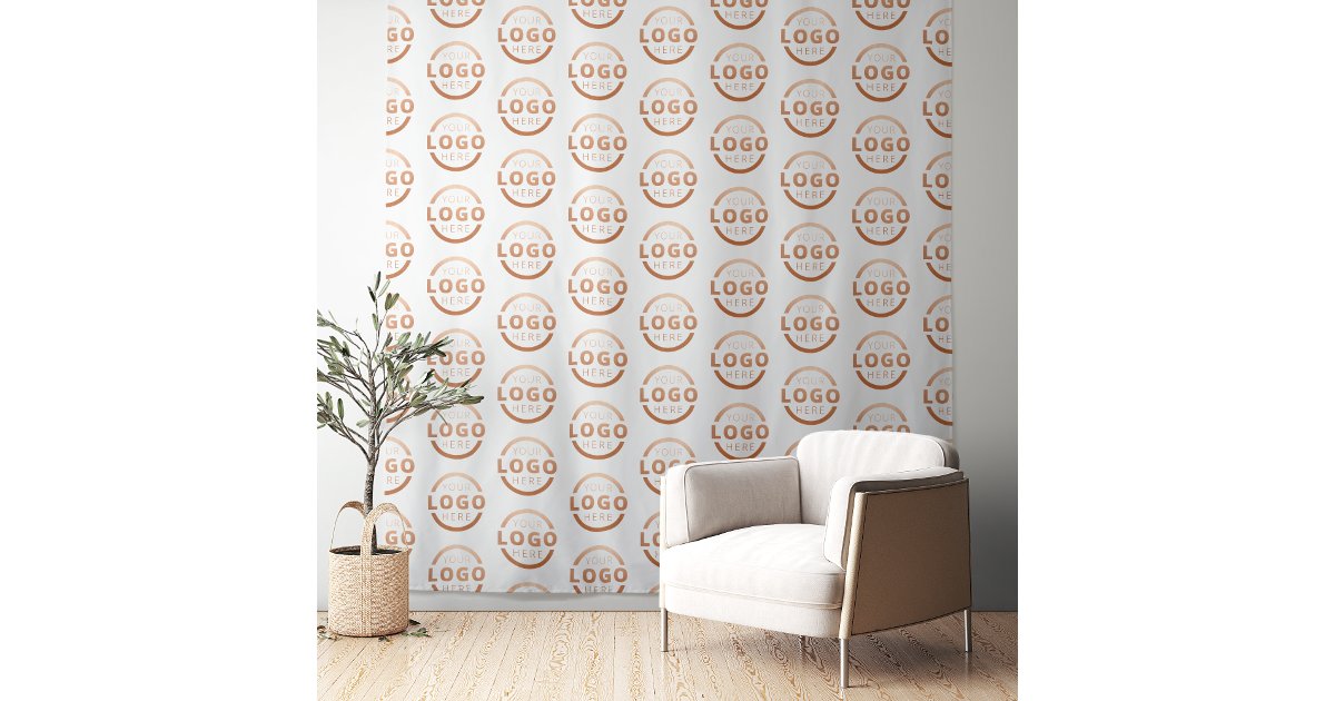 Custom Business Company Logo Pattern Backdrop | Zazzle