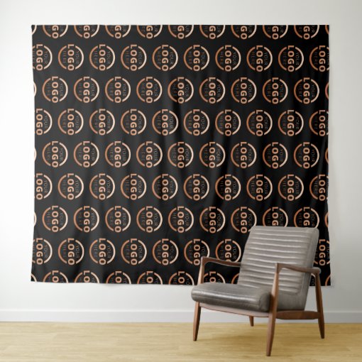 Custom Business Company Logo Pattern Backdrop | Zazzle