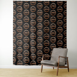 Custom Business Company Logo Pattern Backdrop | Zazzle