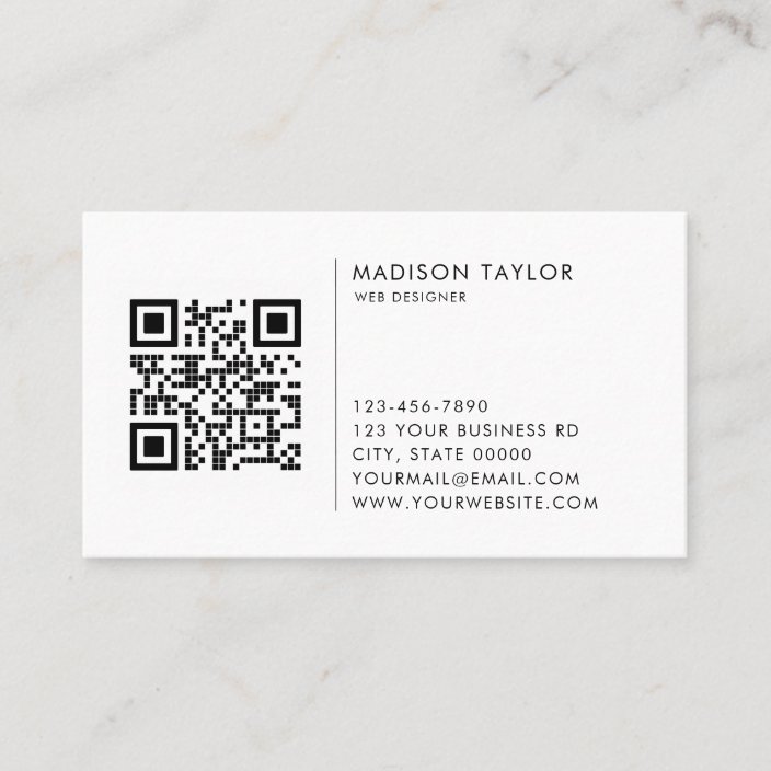 Custom Business Company Logo QR Code Minimalist Business Card | Zazzle.com